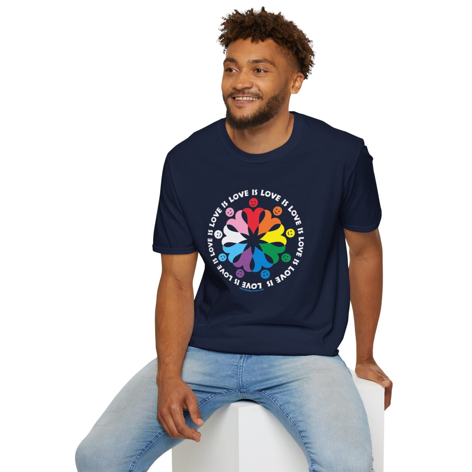 Love is Love Interlocking Heart People T-Shirt in LGBTQ Rainbow Colors ...