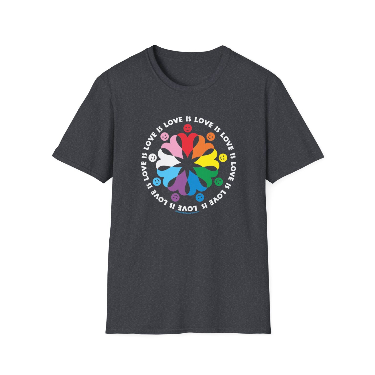 Love is Love Interlocking Heart People T-Shirt in LGBTQ Rainbow Colors ...